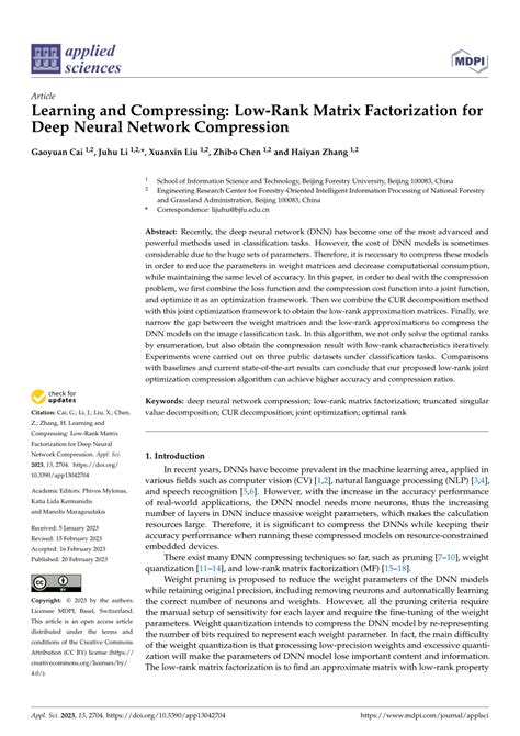 pdf learning and compressing low rank matrix factorization for deep neural network compression