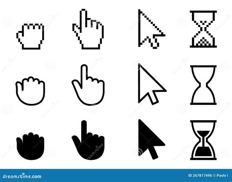 Set Of Flat Cursor Icons Different Mouse Sign Vector Stock Vector