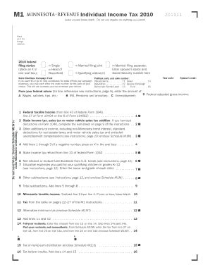 Fillable Online Revenue State Mn 2008 M1 Individual Income Tax Return