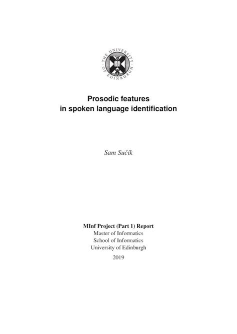 pdf prosodic features in spoken language identiﬁcationprosodic features for language