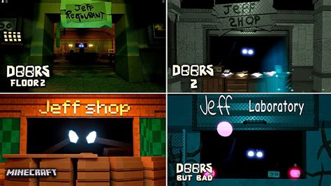 All Jeff Shop DOORS Hotel VS Floor 2 VS Minecraft Roblox Comparison