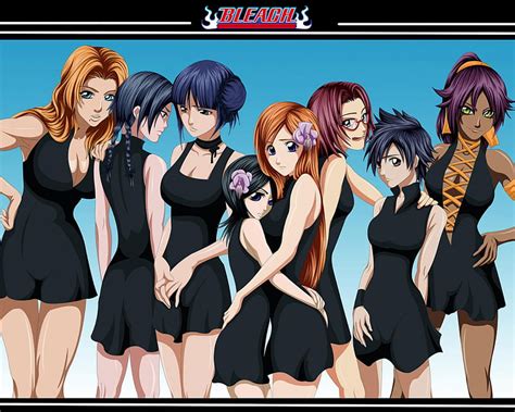 720p Free Download Anime Bleach Rukia Kuchiki Orihime Inoue Rangiku Matsumoto Yoruichi