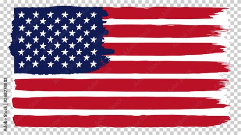 Vecteur Stock National American Flag Transparent Background Brush