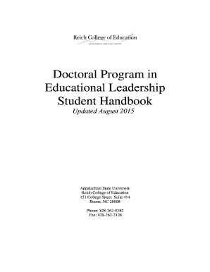 Fillable Online Edl Appstate Doctoral Program In Educational Leadership
