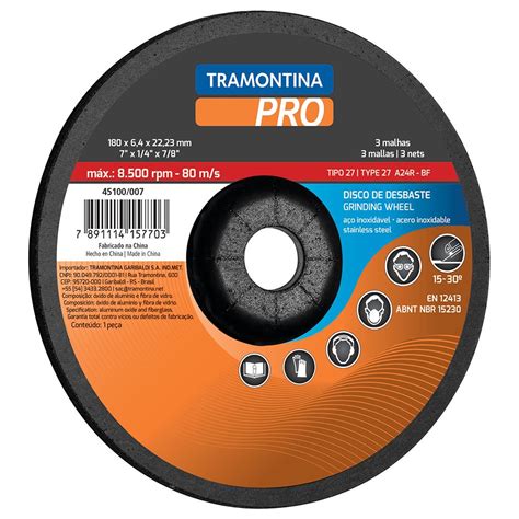 Disco de Desbaste para Aço Inox 7 Pol TRAMONTINA PRO 45100007