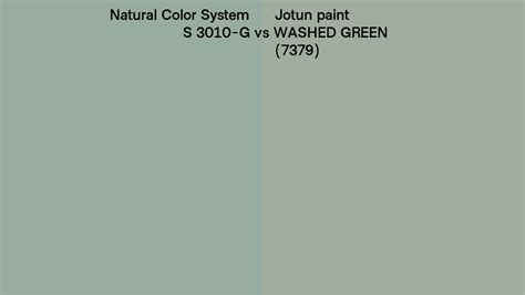 Natural Color System S 3010 G Vs Jotun Paint WASHED GREEN 7379 Side