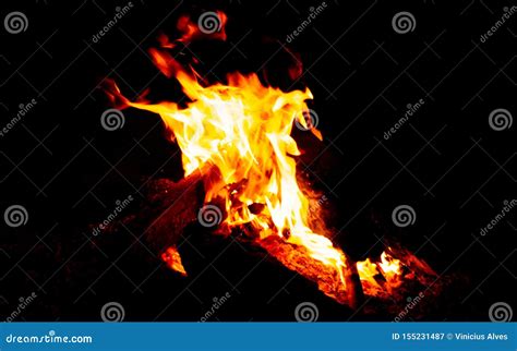 Red Hot Burning Fire Burning In The Darkness Stock Image Image Of