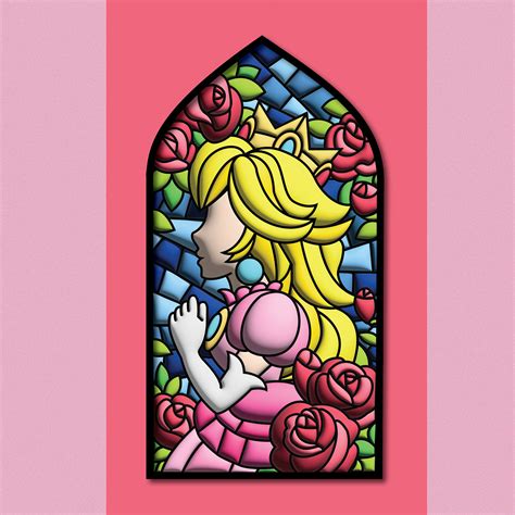 Princess Peach Stained Glass Window On Behance