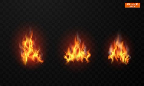 Flammes De Feu Brûlant Des étincelles Chaudes Rouges Réalistes