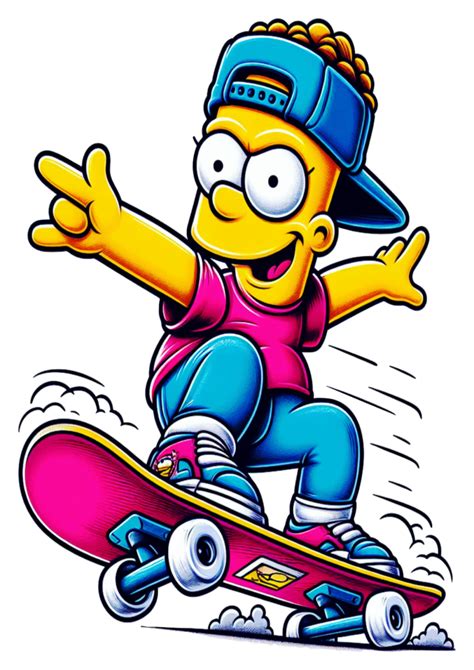 Desenho De Bart No Skate Para Colorir Descubra Todos Os Encantos Da