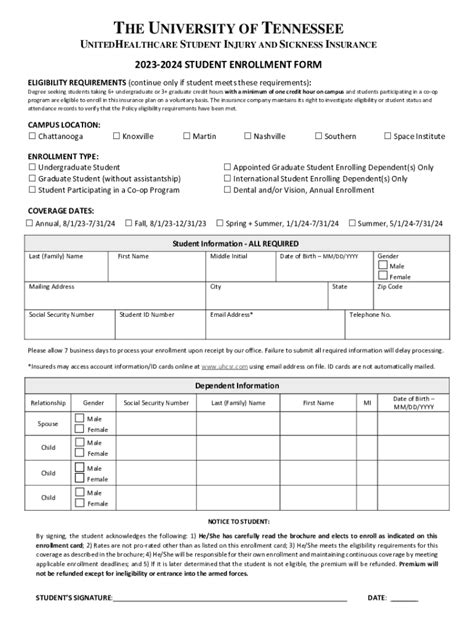 Fillable Online 2023 2024 Student Enrollment Form Fax Email Print