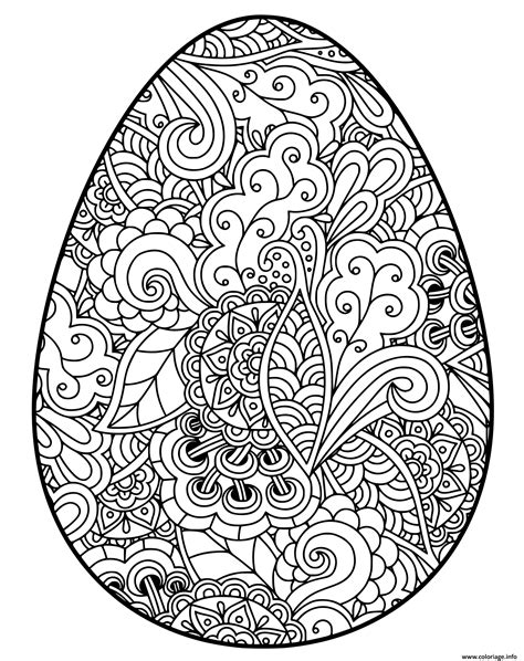 Coloriage Easter Egg Oeuf Paque Adulte JeColorie