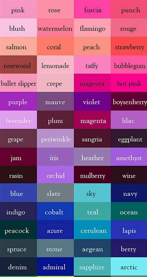 Purple Color Names Colors With Names Color Names Chart Color Chart The Best Porn Website