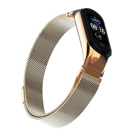 Köp Armband Milanese Xiaomi Mi Band 5 6 roséguld online