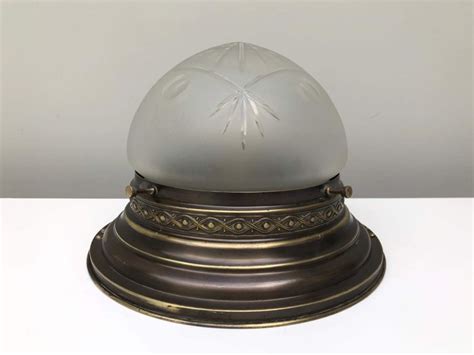 Plafoniera Art Deco Ottone Vetro Opaco Catawiki