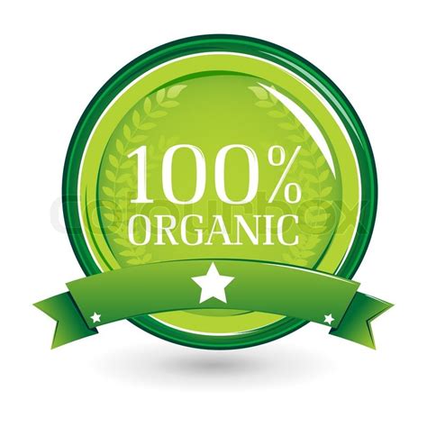 Illustration Of 100 Organic On White Background Stock Vector Colourbox