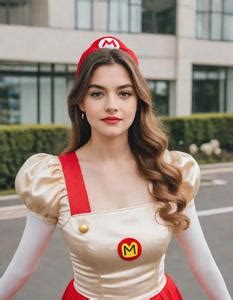 Adult Woman Mario Costume Fancy Dress Face Swap Insert Your Face ID