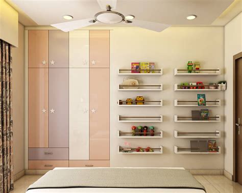 4 Door Wardrobe Design With Open Shelves Livspace