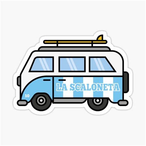 A Blue And White Bus With The Word La Scaloneta Written On It