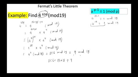 fermat s little theorem with examples youtube