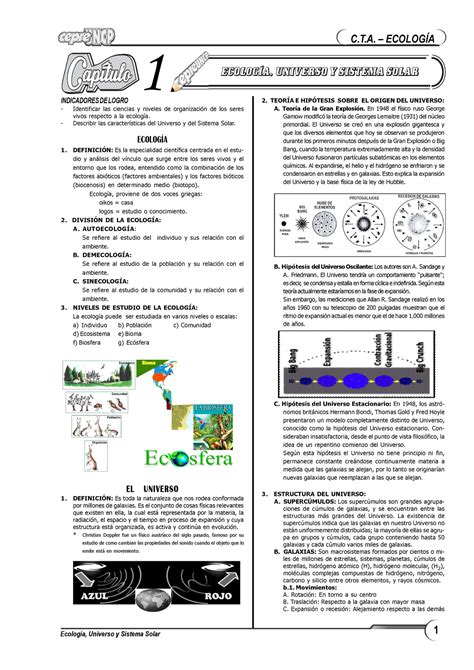Ecologia 1 13 CN 2022 II 1 Ecología Universo y Sistema Solar