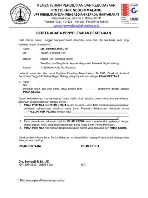 10 Contoh Surat Resmi Berita Acara Untuk Berbagai Keperluan