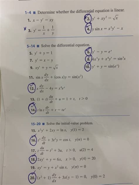 solved 1 4 determine whether the differential equation is