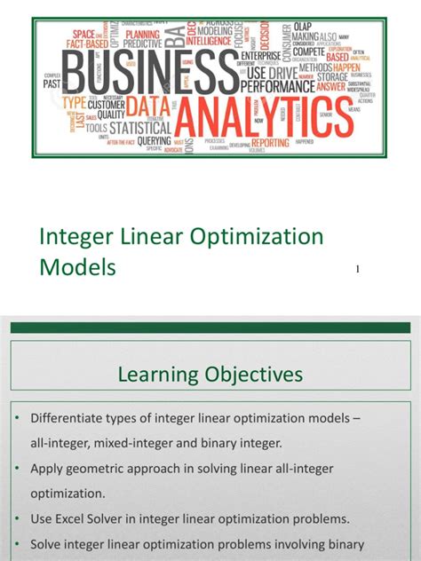 6 0 integer linear optimization models pdf linear programming mathematical optimization