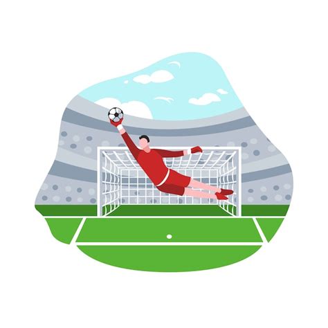 Ilustración de diseño plano de jugador de fútbol Vector Premium