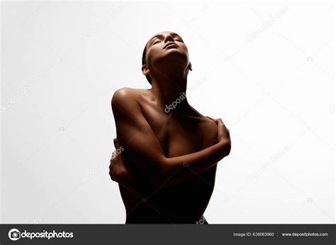 Nude Woman Silhouette Beautiful Naked Body Girl Isolated Portrait
