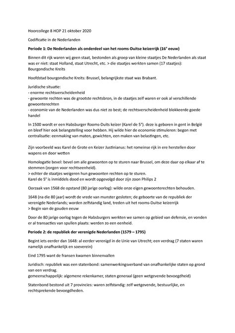 Hoorcollege 8 Historische Ontwikkeling Van Het Publiekrecht