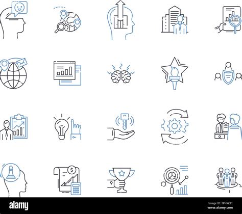 Productivity Metrics Line Icons Collection Efficiency Effectiveness