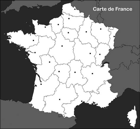 Carte De France Vierge Voyages Cartes destiné Carte Des Régions