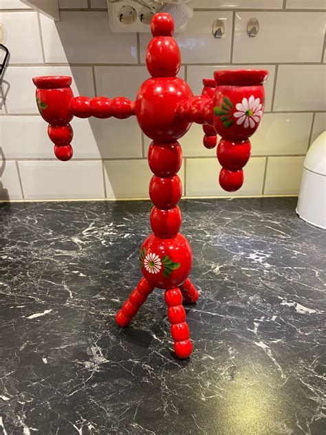 Stor Kulljusstake adventsljusstake retro vintage Köp på Tradera