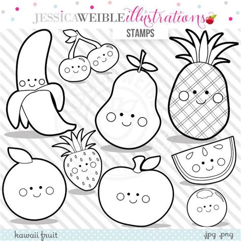 Estanpados De Frutas Kawaiis Para Colorear E Imprimir