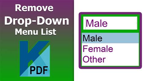 how to remove drop down list in pdf form using kofax power pdf youtube
