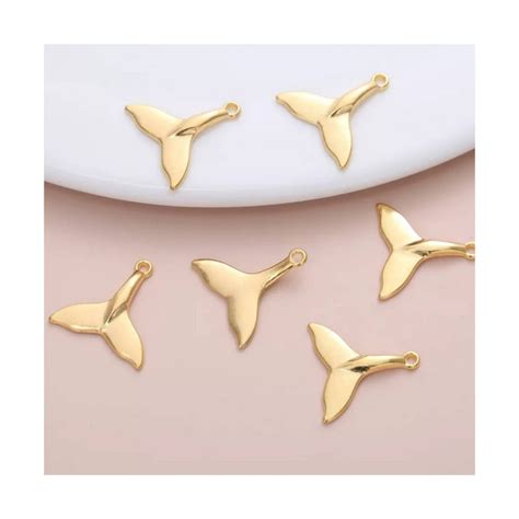 Gold Whale Tail Charms Whale Dolphin Fish Mermaid Tail Charms Sea Life