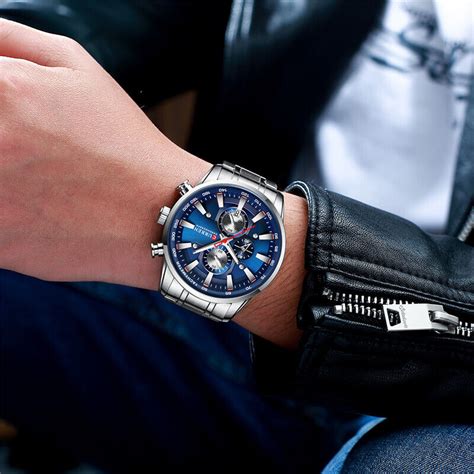 Curren Uhren Herren Luxusmarke Uhr Sport Wasserdicht Chronograph Quarz