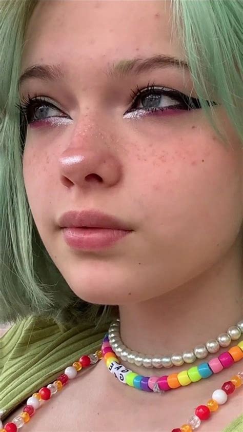 Tongue Piercing Jewelry Edgy Makeup Young And Beautiful Creative Makeup Green Hair Makeup