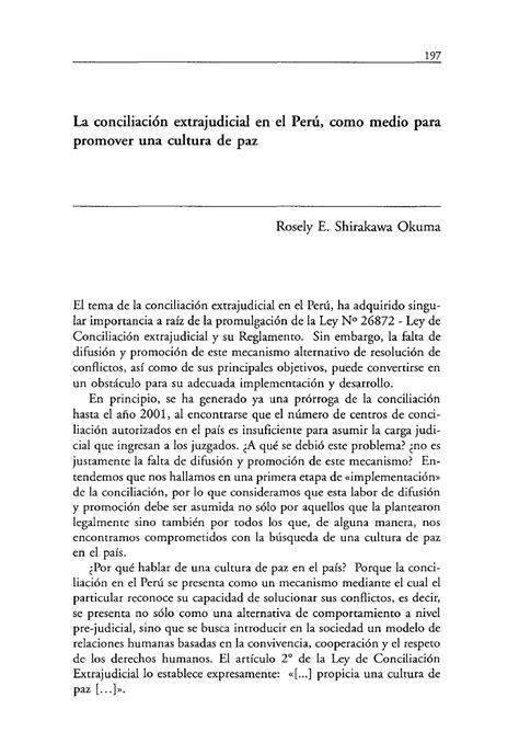 La Conciliacion Extrajudicial En El Peru 197 La conciliación
