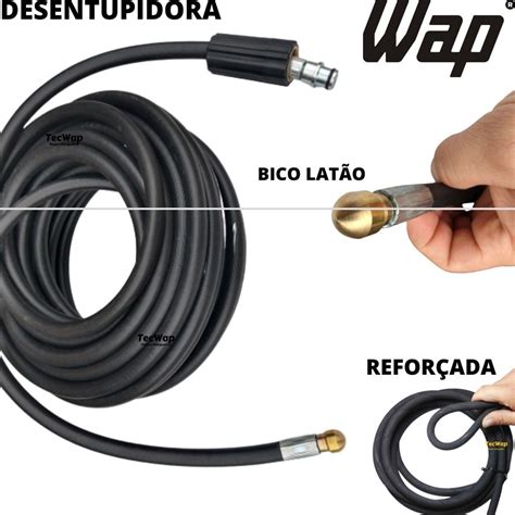 20 Metros Mangueira Desentupidora De Tubulação Para Lavadora Wap Bravo