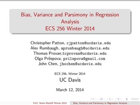 pdf new bias variance and parsimony in regression analysis ecs 256 …