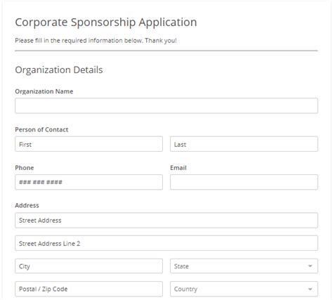 Free Sponsorship Form Templates Formbuilder
