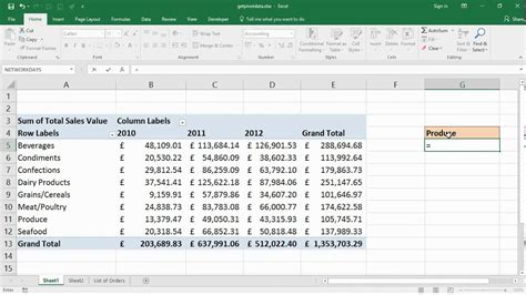 Excel GETPIVOTDATA Function To Pull Data From A PivotTable YouTube