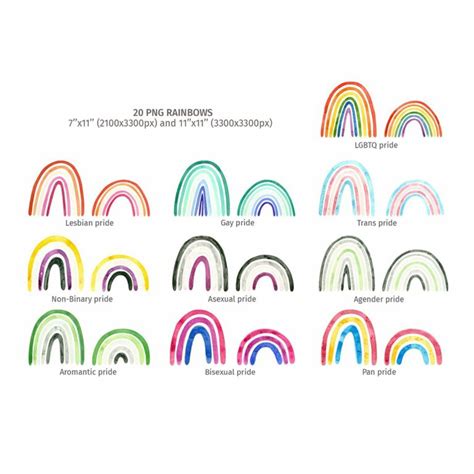 Lgbtqia Pride Month Rainbow Clipart And Seamless Patterns Asexual