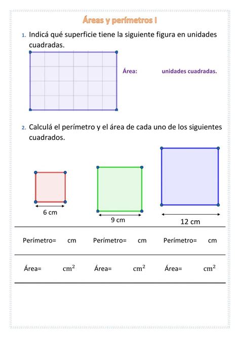 Ficha online de Áreas y perímetros para 6to Puedes hacer los