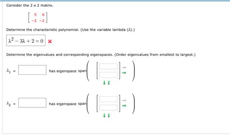 solved consider the 2 x 2 matrix 2 2 determine the