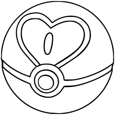 Coloring page Pokémon Valentine s Day Poké Ball 1