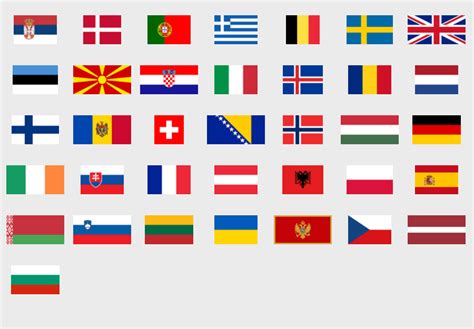 Banderas Y Nombres Europeos