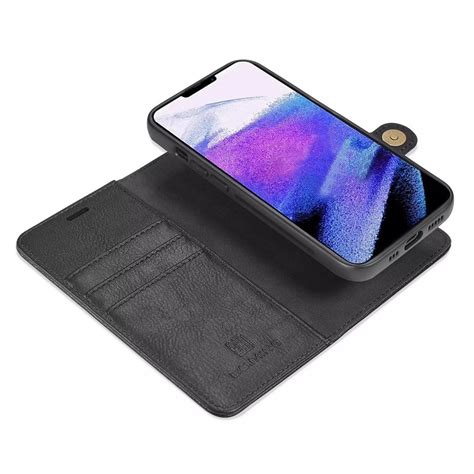 DG Ming 2 i 1 Lommebok deksel I Lær iPhone 13 Pro Max svart